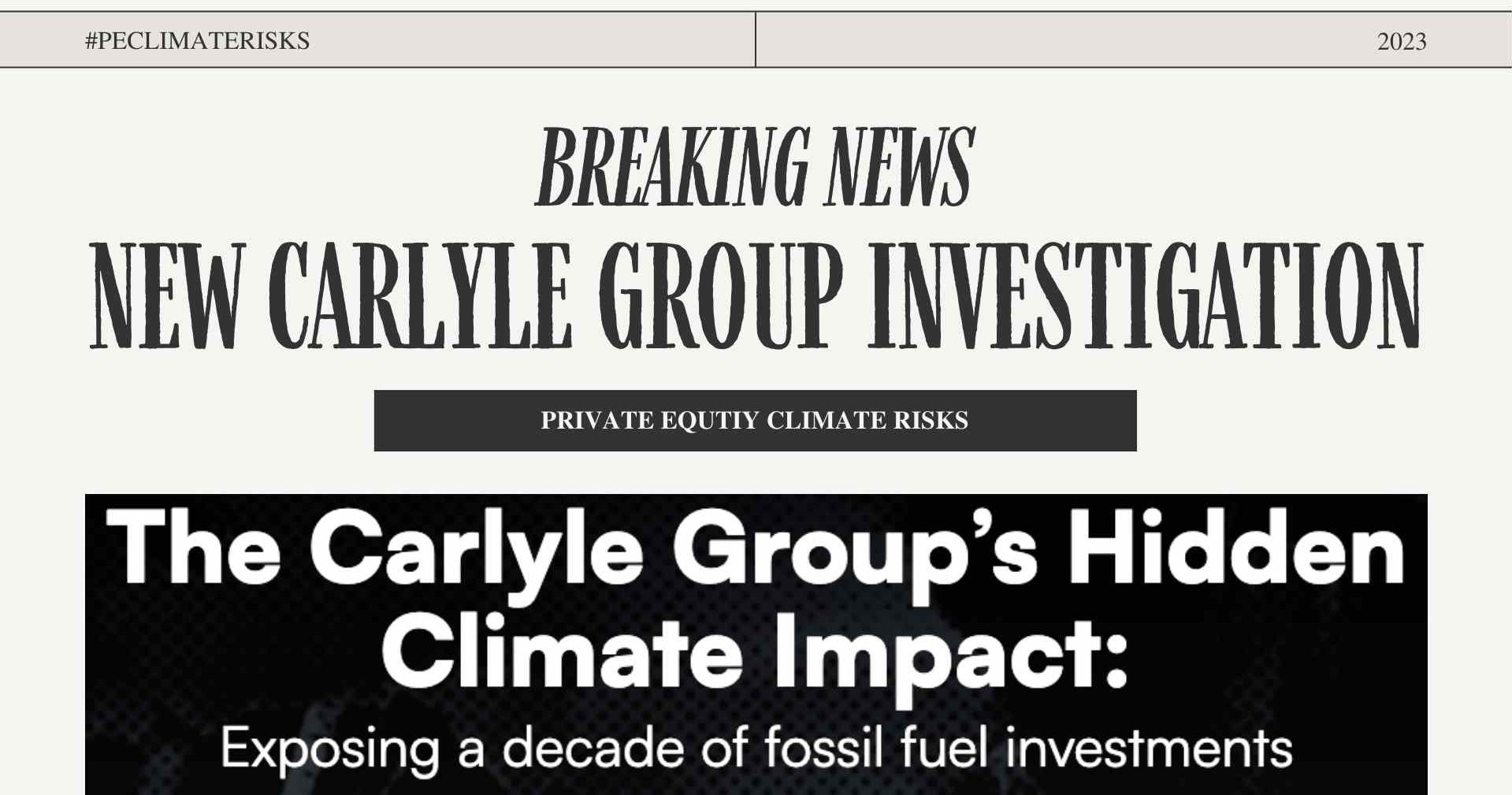 Report on Carlyle fossil fuel emissions covered in multiple publications